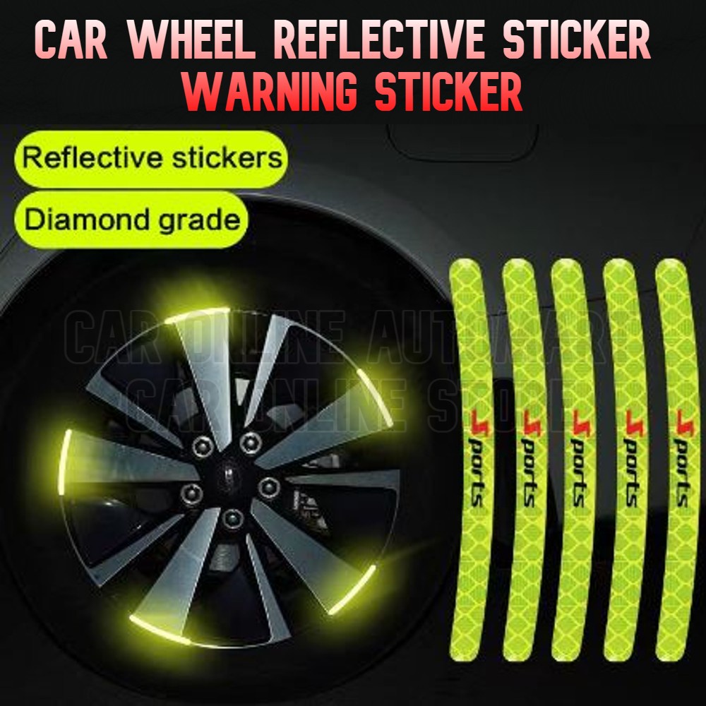 AUTOFun 10PCS of car wheel reflective stickers reflective strips night ...