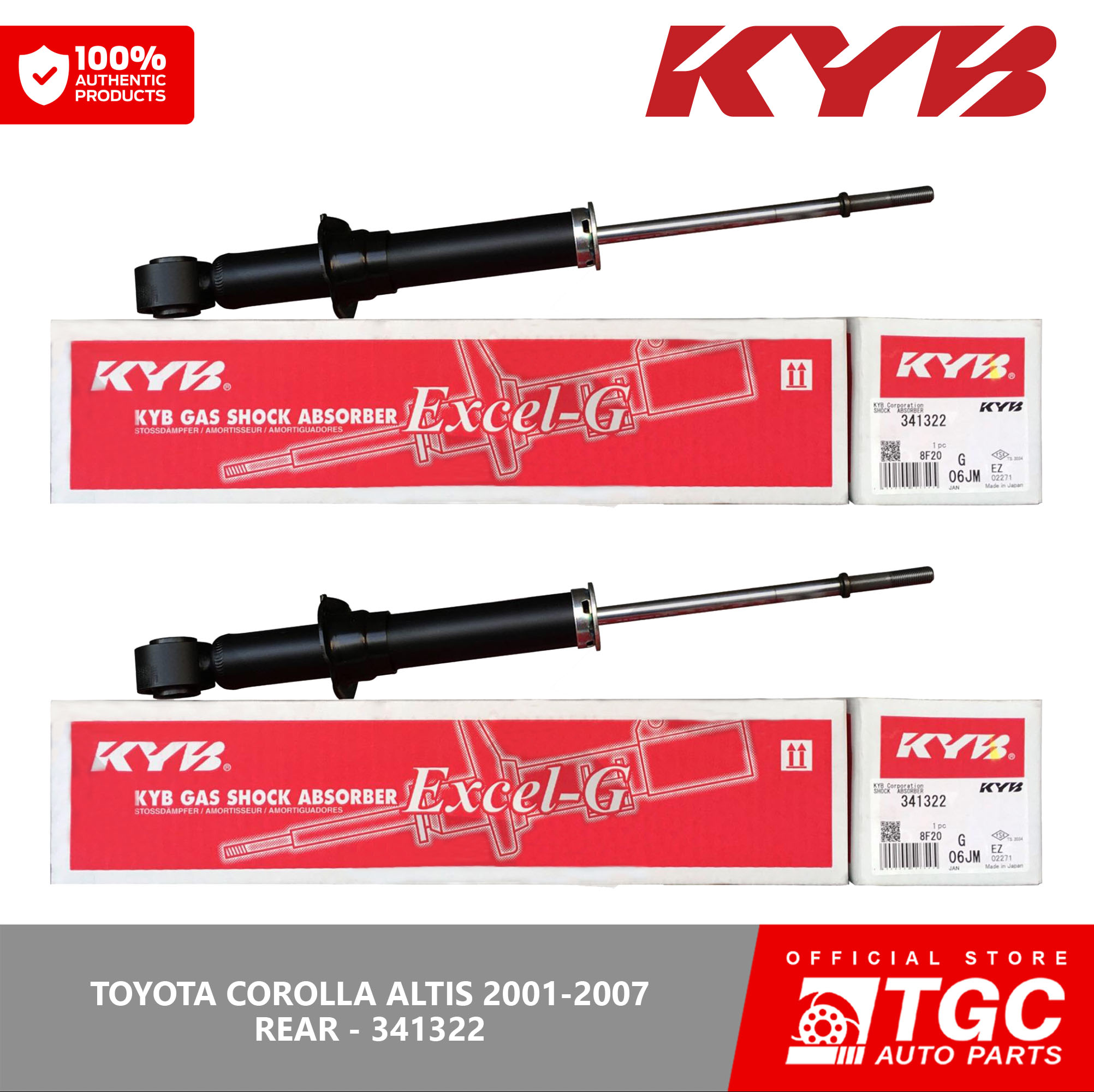 KYB KAYABA Excel-G Front / Rear Shock Absorber for Toyota Corolla Altis ...