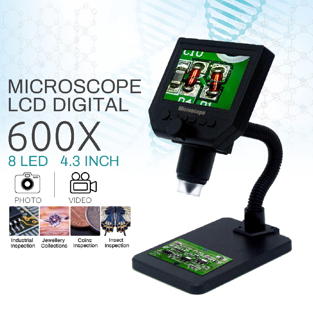 Digital Microscope 600X USB Electronic Video Soldering Microscope ...