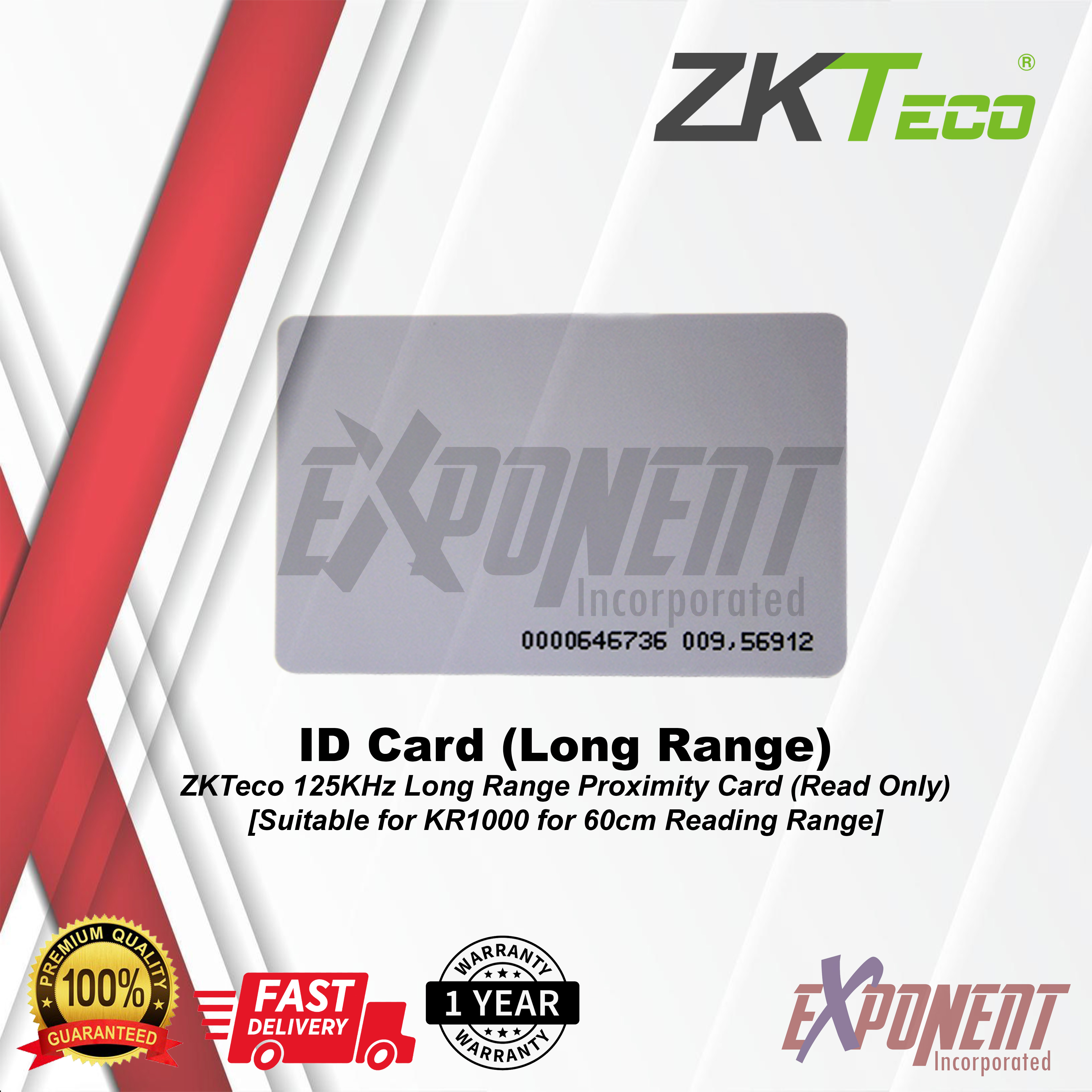 ID Card (Long Range) - ZKTeco 125KHz Long Range Proximity Card (Read ...