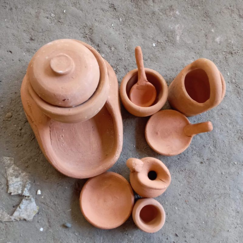 9pcs per set Mini Palayok Laruan , Claypot Toy, Palayok Pambata Playset ...