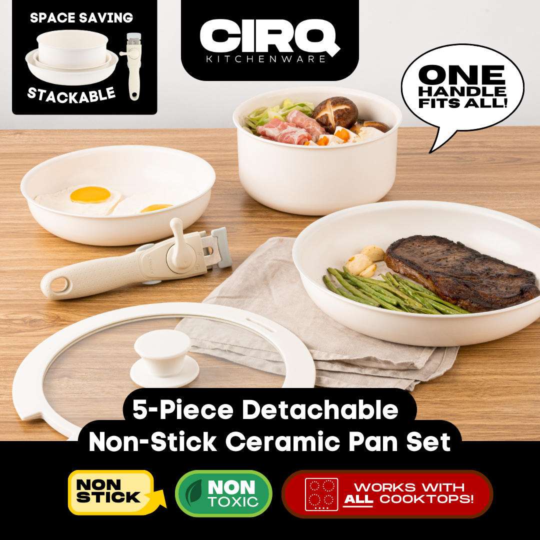 CIRQ 5 Piece Detachable Non-Stick Cookware Pan Set Kitchenware | Lazada PH