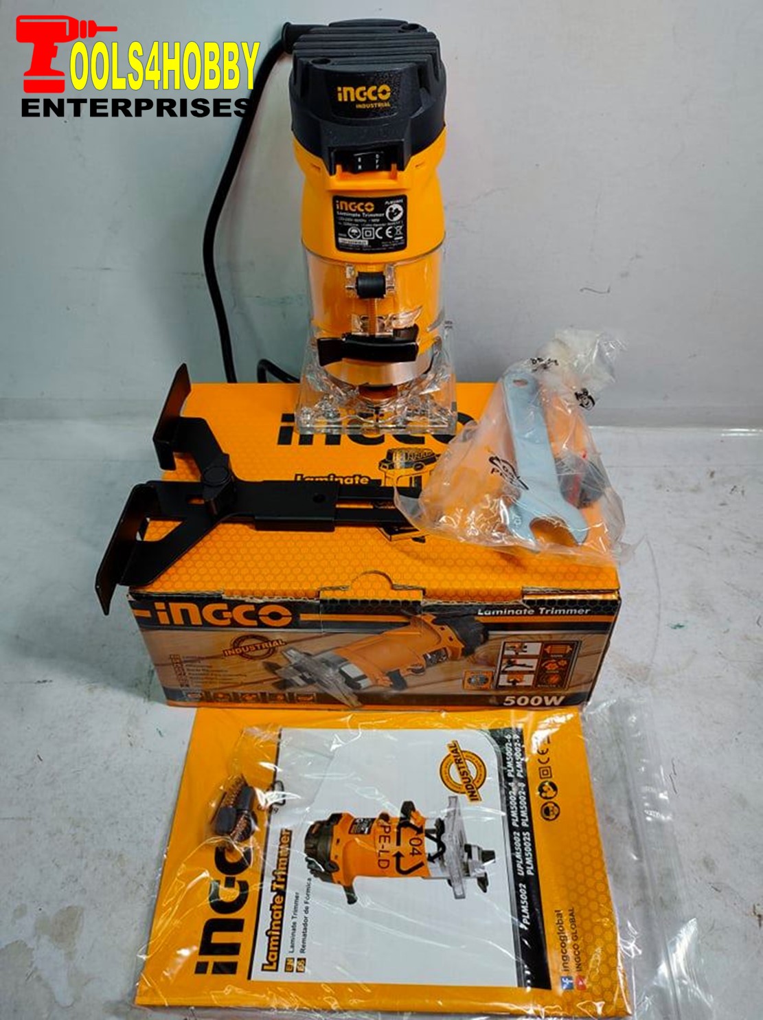 FREE SAFETY GOGGLES Ingco Laminate Trimmer With With 1/4 12pcs Of ...