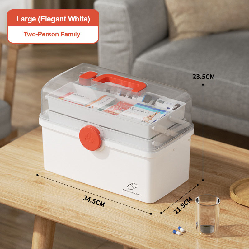 3 Layer Medicine Chest First Aid Kit Storage Box Plastic Family First ...