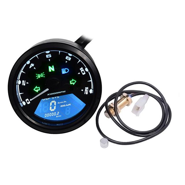 Universal Waterproof LCD Motorcycle Digital Speedometer 12000RPM 8-18V ...