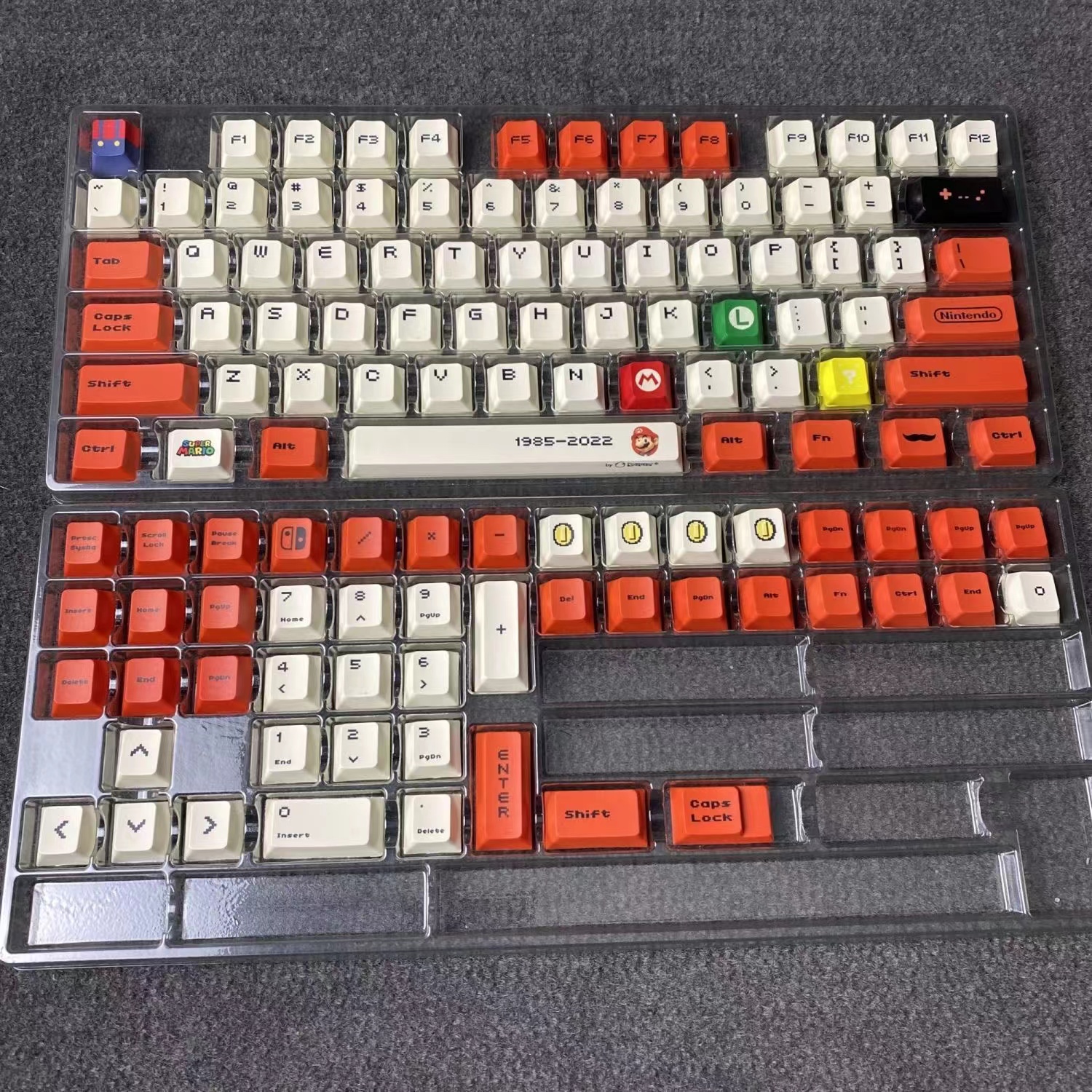 【Free Shipping】PBT Super Mario Keycaps 122 Pieces CHERRY Height Red ...