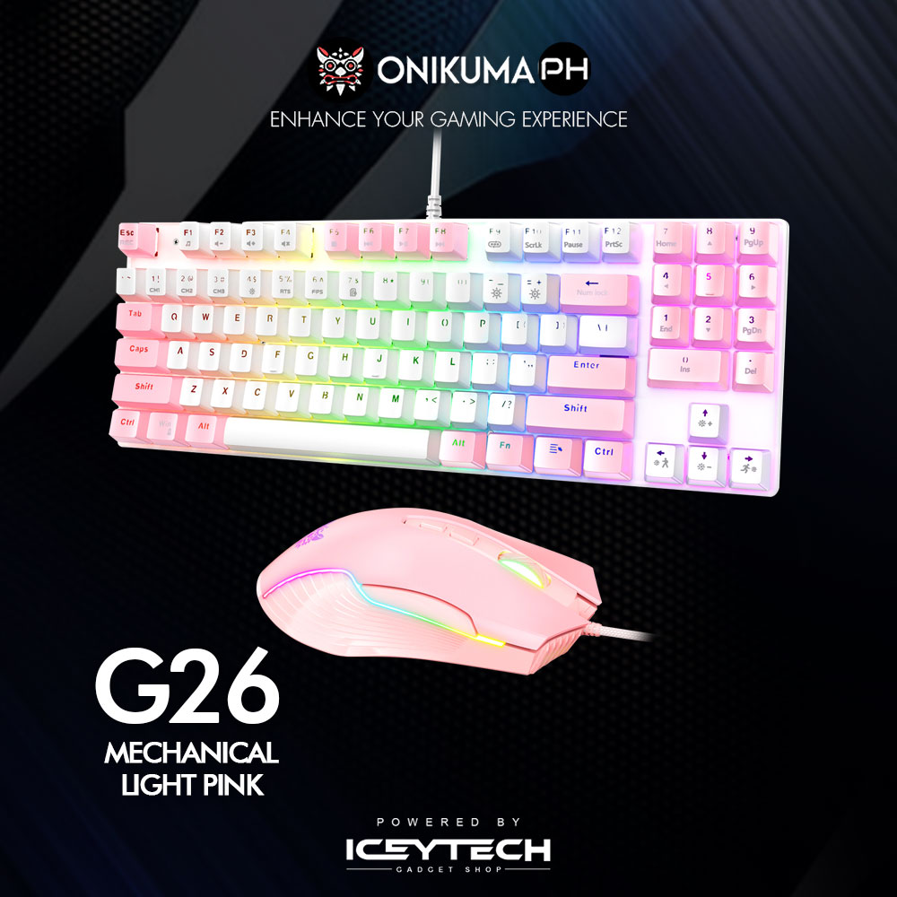 ONIKUMA G26 Mechanical Gaming Keyboard Pink Edition | Lazada PH