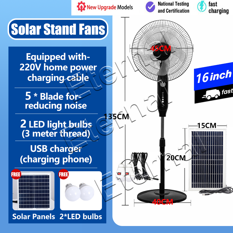 [Free shipping]black solar electric fan with charger stand fan or desk ...