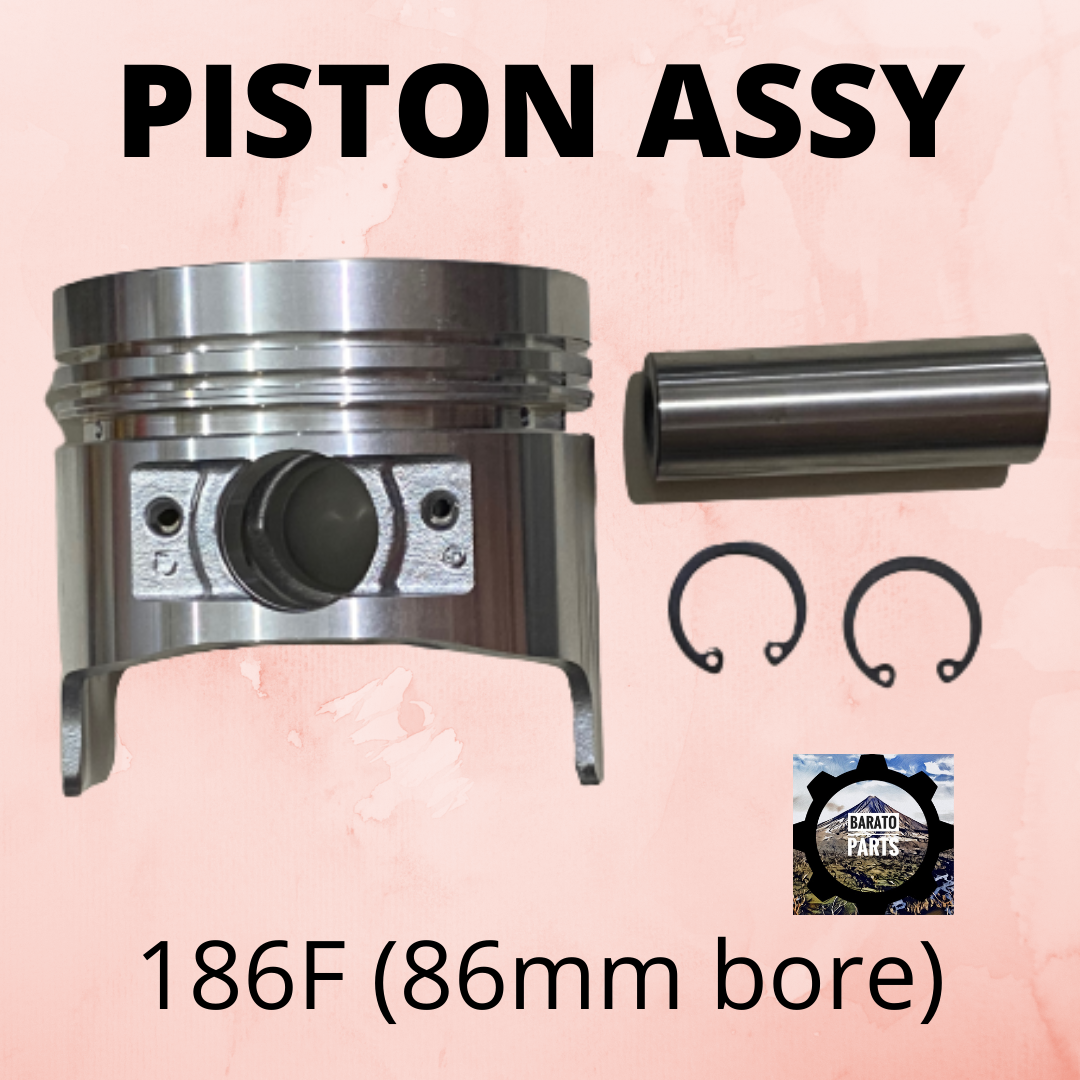 Piston Assembly 186F (86mm bore) Single Piston Air-cooled Diesel Engine ...