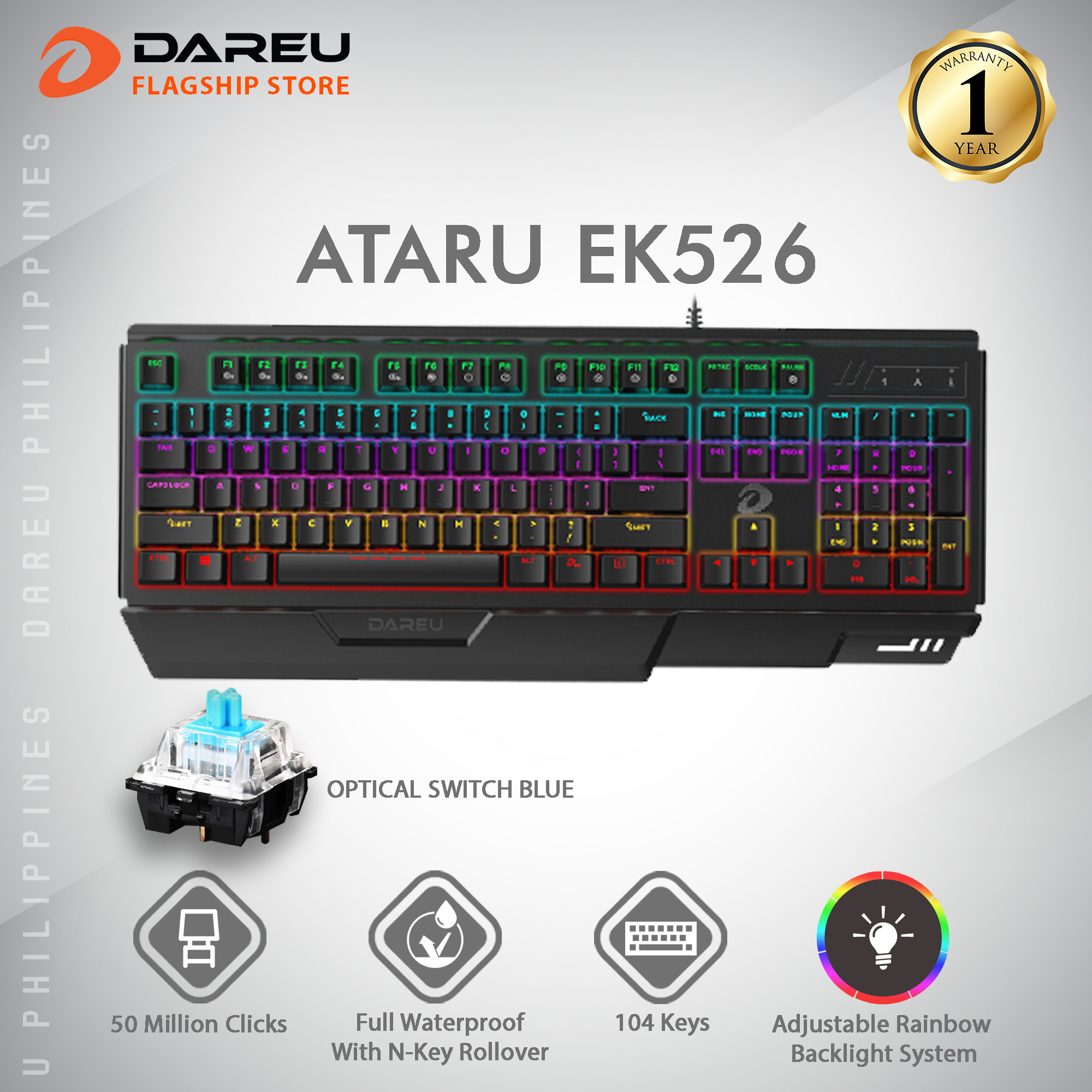 Dareu EK526 Ataru RGB Mechanical Gaming Keyboard Optical Switch | Lazada PH