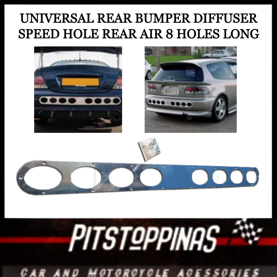 Bumper Diffuser Speed Hole Rear Air 8 Holes Long Silver Alloy Car ...