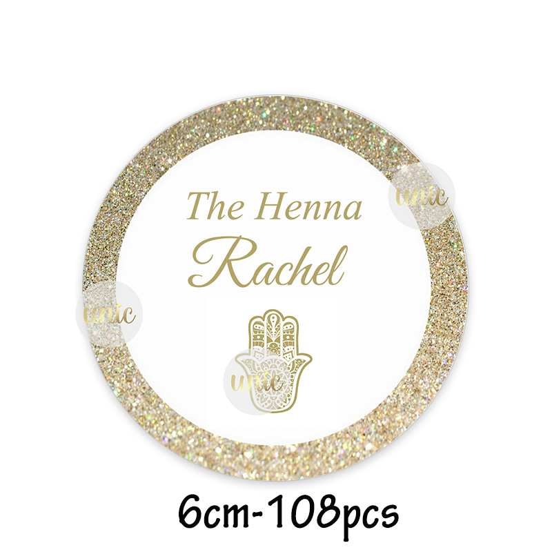 Custom Henna Water Bottle Labels Stickers Self Adhesive Candy Wrap ...