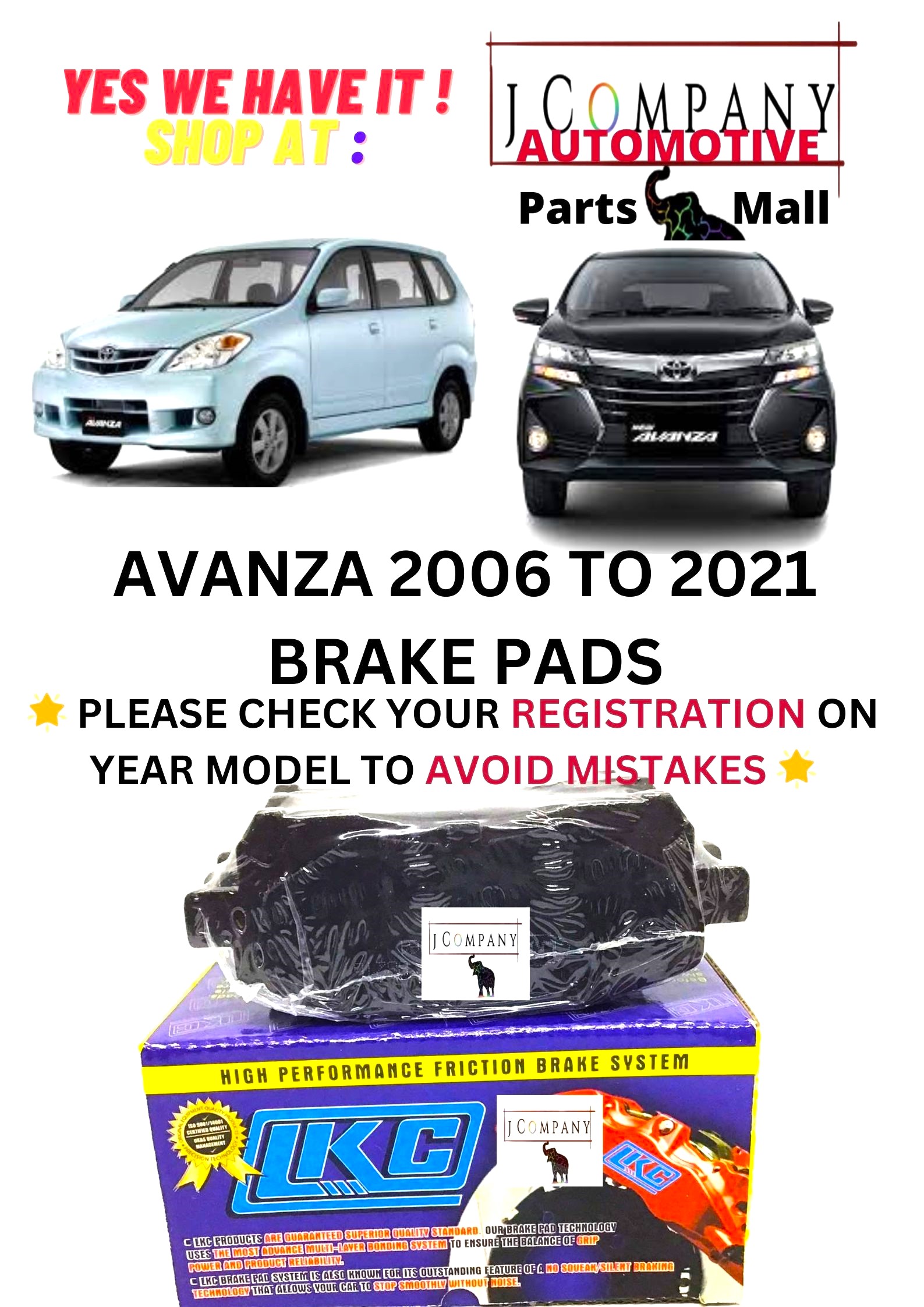 AVANZA BRAKE DISC PADS Front 2006 to 2021 Toyota | Lazada PH