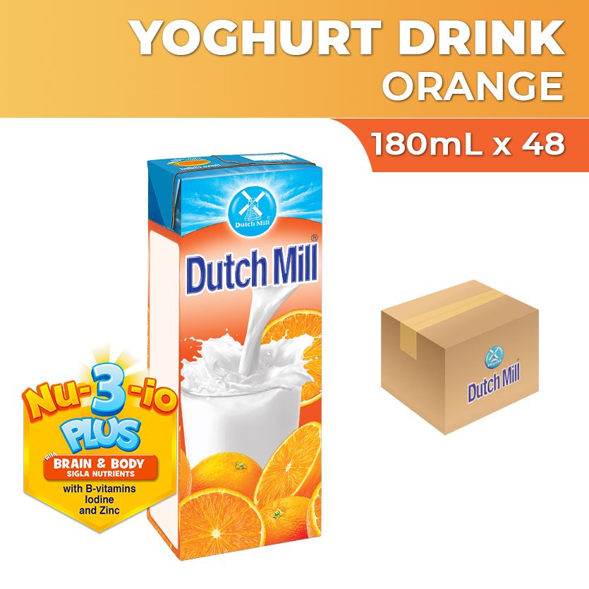 Dutch Mill Yoghurt Drink Orange Juice 180ml x 48 | Lazada PH