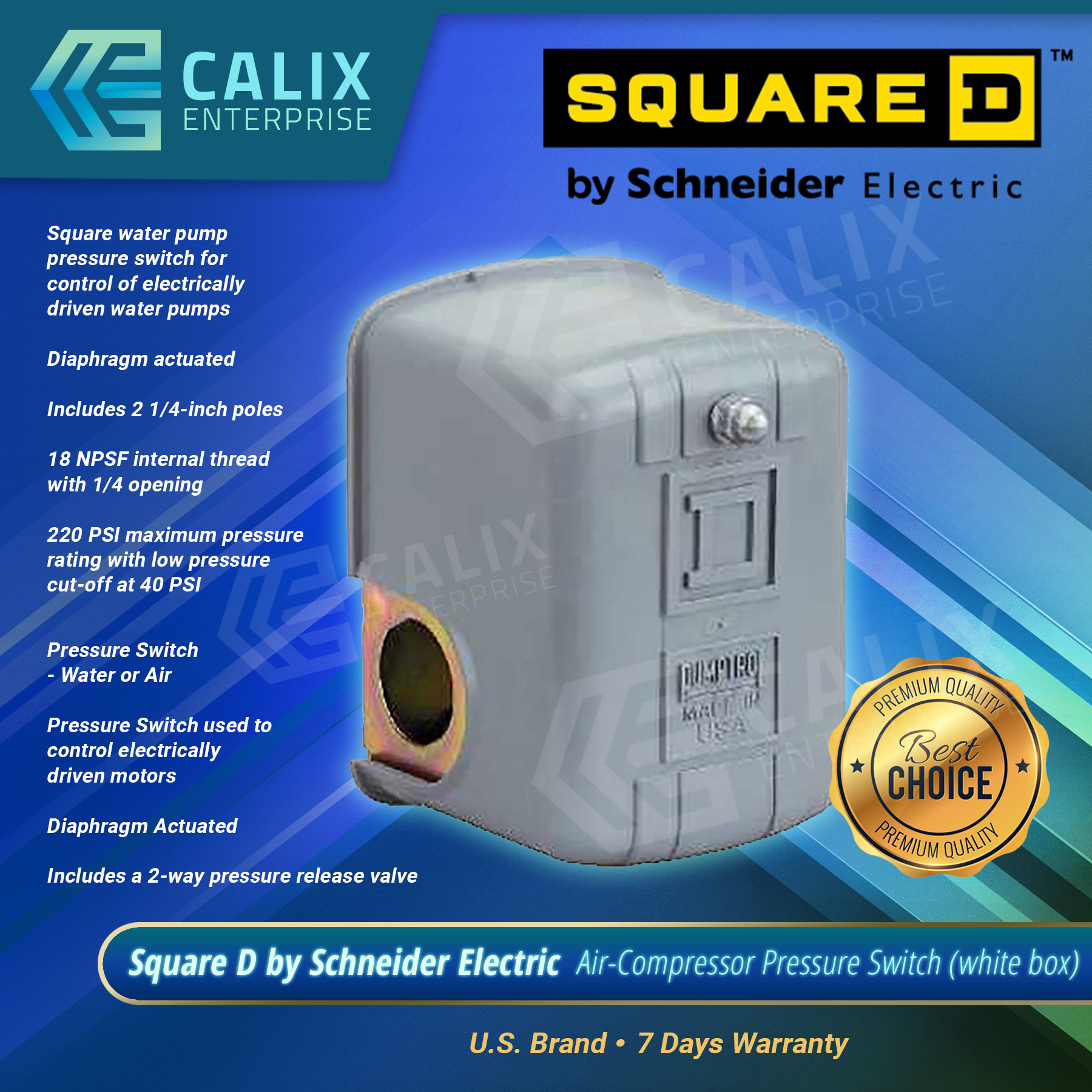 Air-Compressor Pressure Switch - Square D by Schneider Electric (White ...