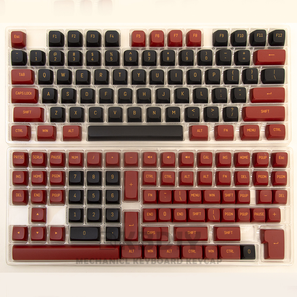 KBDiy 150 KeysSet CSA Profile PBT Keycap Black Red DYE-SUB Key Caps for ...