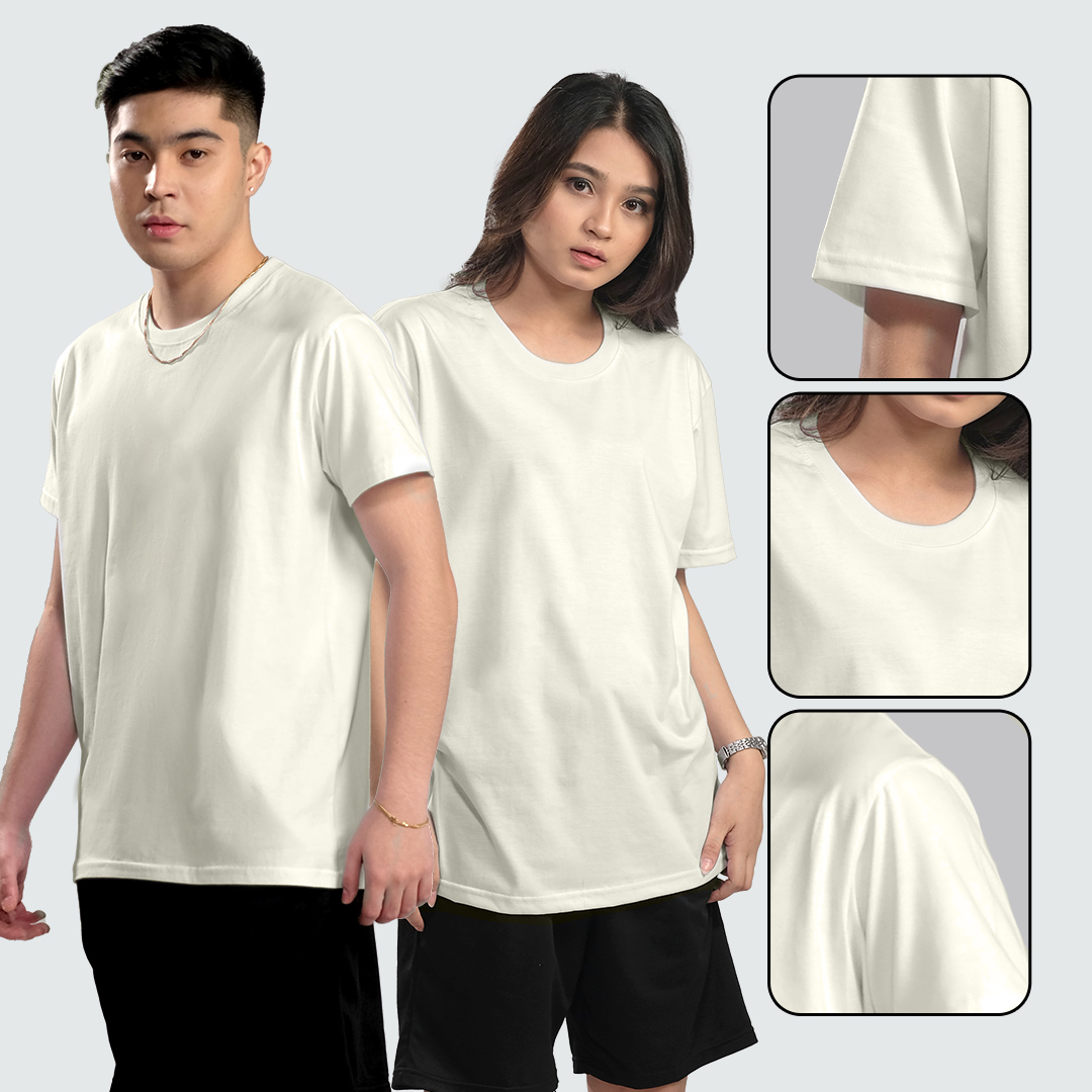 Infinitee Plain Tshirt Round Neck Cotton Shirt Neutral Colors Black White Gray Ash premium ...