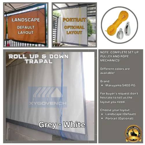 9ft x 9ft TRAPAL ROLL UP W/ PULLEY SET UP / MARUYAMA S400 PG FLEX ...