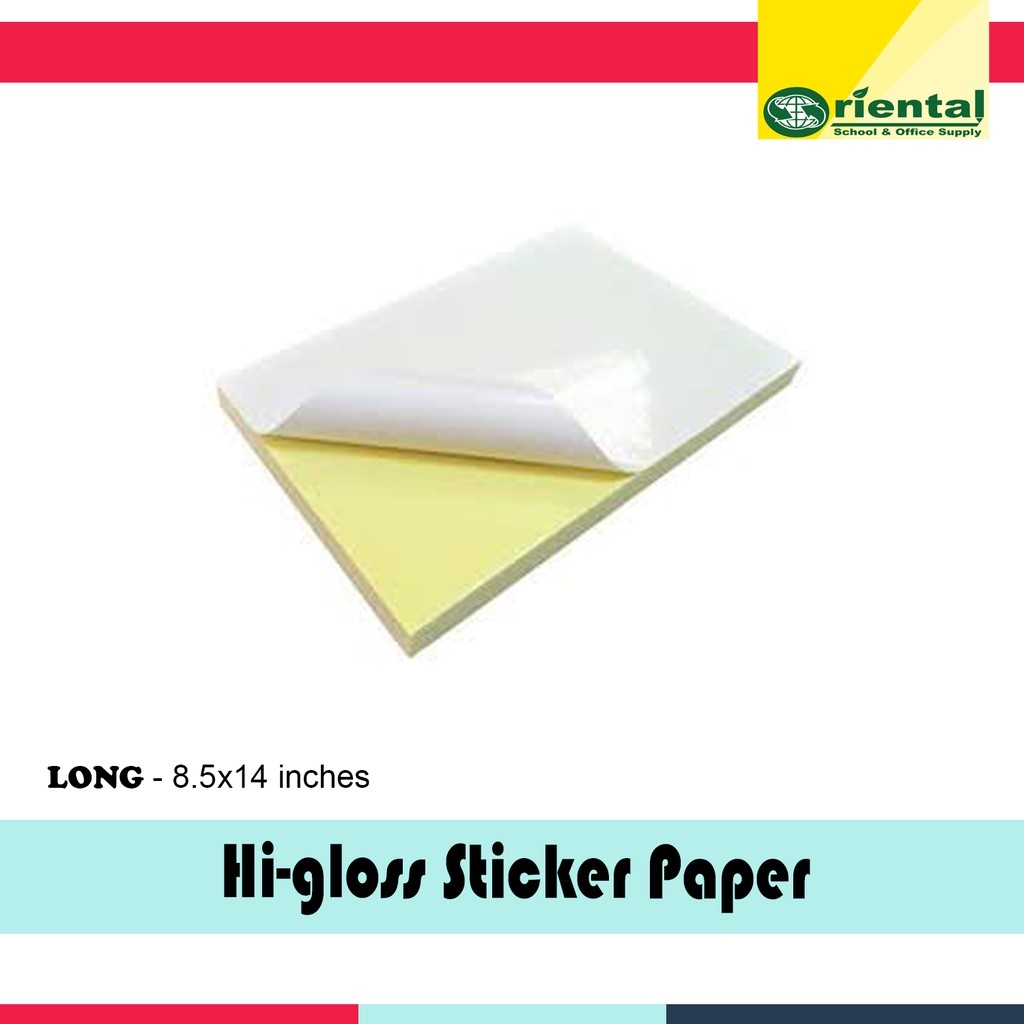 Jolly Hi-gloss Sticker Paper (Glossy Sticker Paper) - Short Long A4 ...