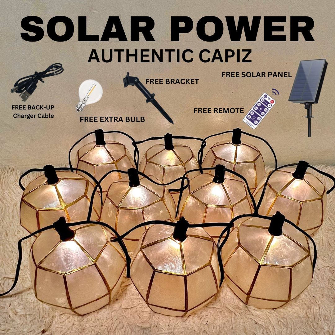 Capiz Lights Solar Power and Plug In Type 10 pcs per Set Water ...