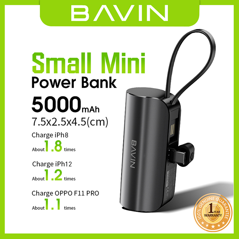 Bavin PC012 Mini PowerBank 5000mAh Mini Fast Charging Power Bank w ...