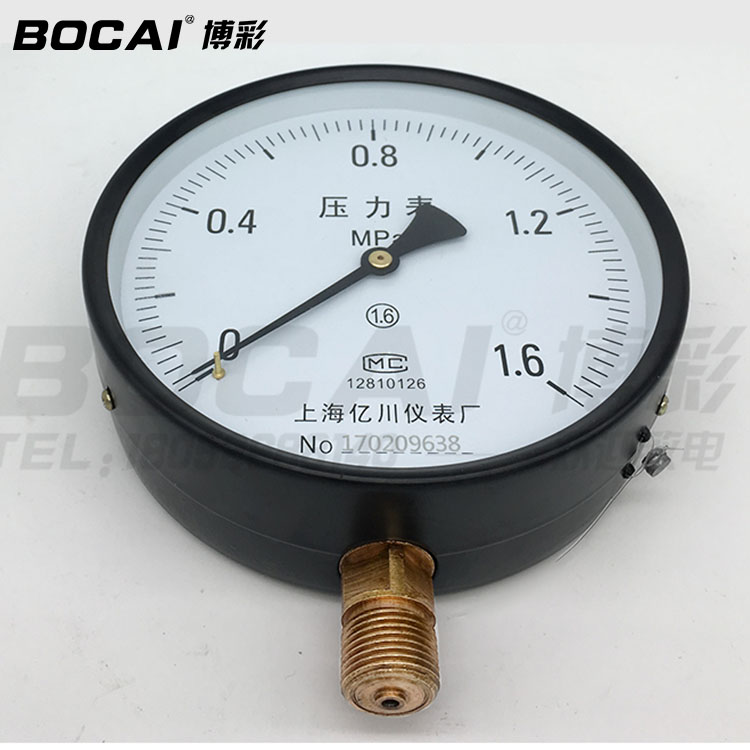 ∋ Stainless steel pressure gauge Y150 hydraulic pressure fluid oil seismic steam boiler pump ...
