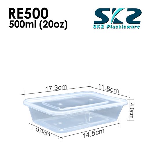 SKZ CLEAR CONTAINER RECTANGULAR SERIES RE500 500ml ENVIRONMENTAL ...