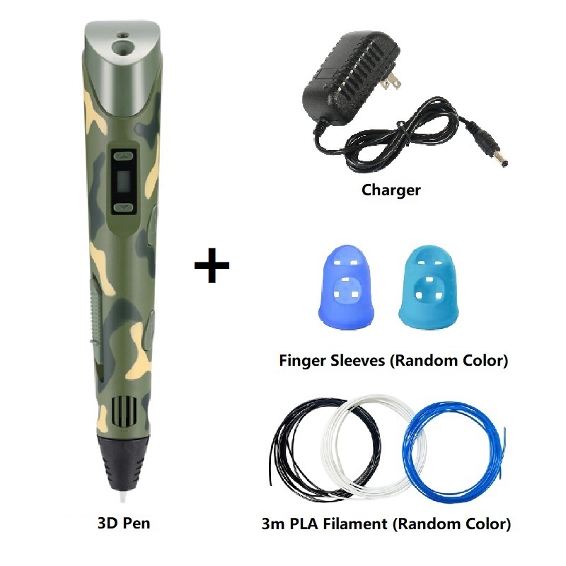 3D Printer Pen Intelligent 3D Drawing Pen OLED Display With 300cm PLA ...