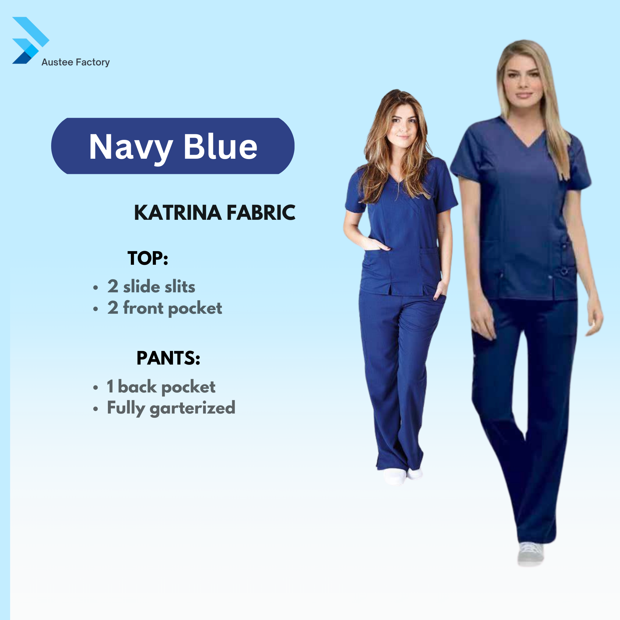 Austee Ocean Blues Inspire Scrubsuit Medical Uniform Unisex Scrub suit ...