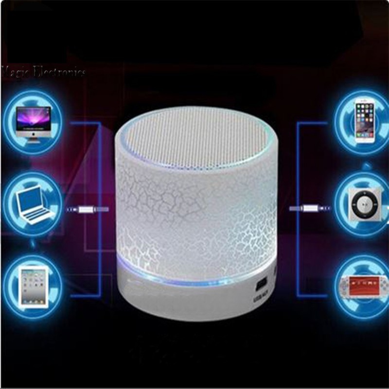 Mini LED Bluetooth Speaker Chargeable Portable Changing LED Wireless ...