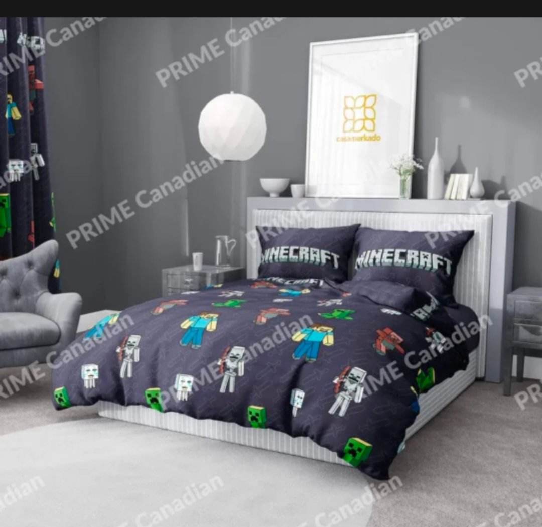 (WINBROSS)3in1 MINECRAFT CANADIAN BEDSHEET AND 2PILLOWCASE CANADIAN ...