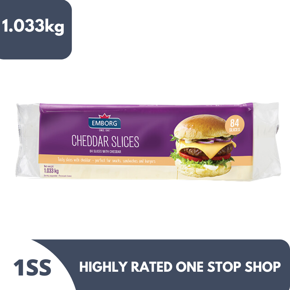 Emborg Burger Slices 84 Slices with Cheddar 1.033kg | Lazada PH