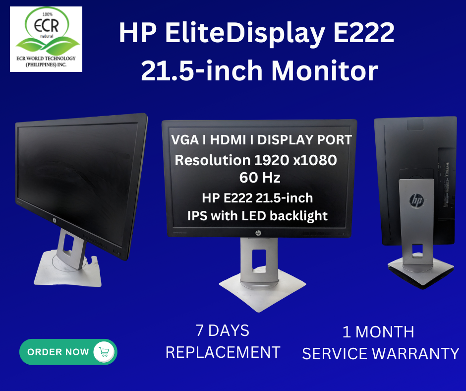 HP EliteDisplay E222 21.5-inch Monitor REFURBISHED | Lazada PH