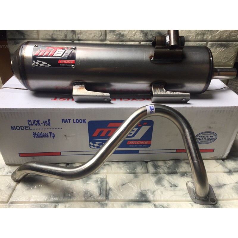MT8 PIPE RAT LOOK STAINLESS TIP for HONDA CLICK 125 / 150 v2 GAME ...