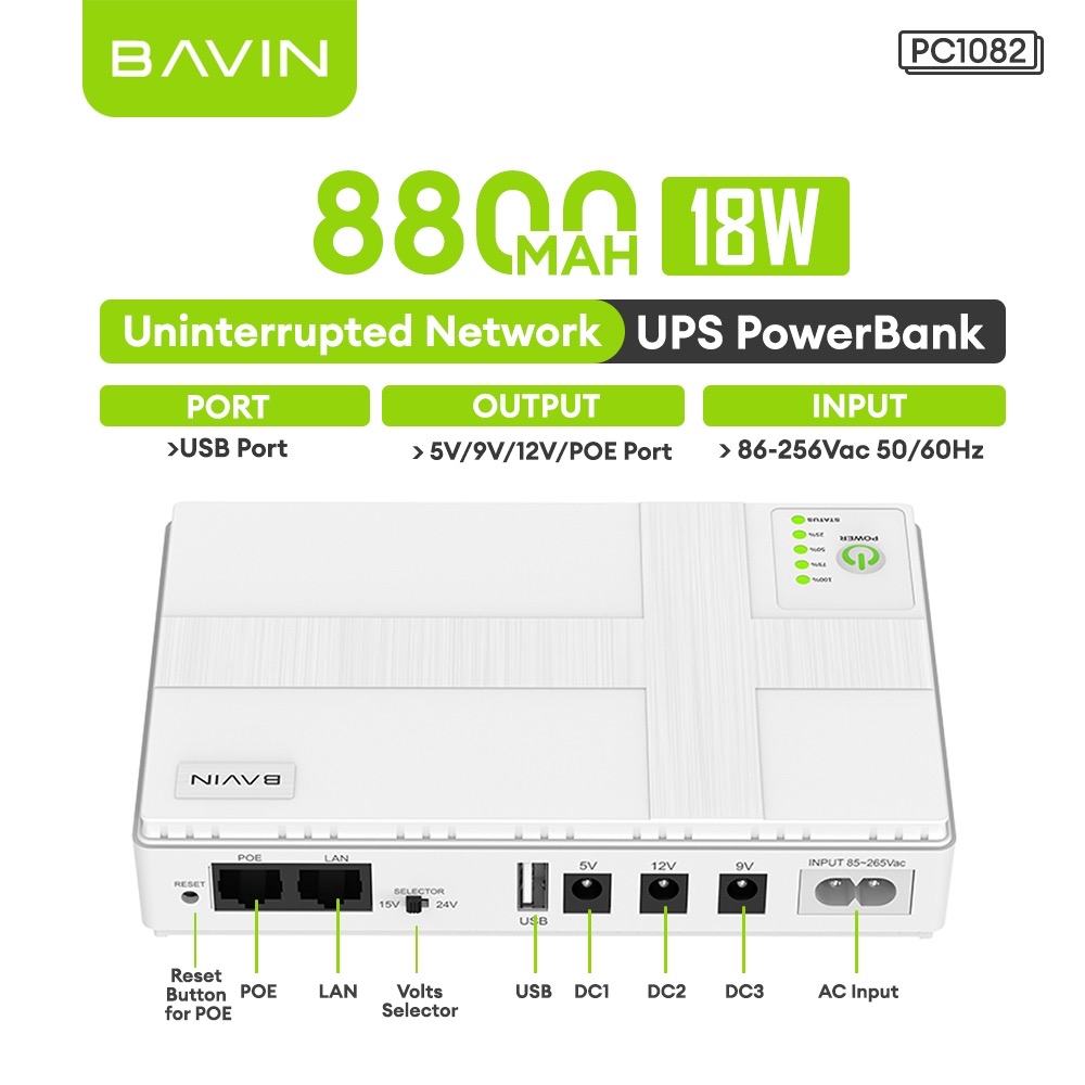 BAVIN PC1083 Mini UPS uninterrupted Power Supply 36W Portable DC Power ...