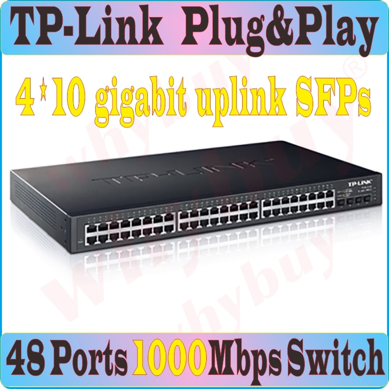 Plug&Play Steel 48 Ports Desktop 10 Gigabit 10000Mbps Switch Ethernet ...