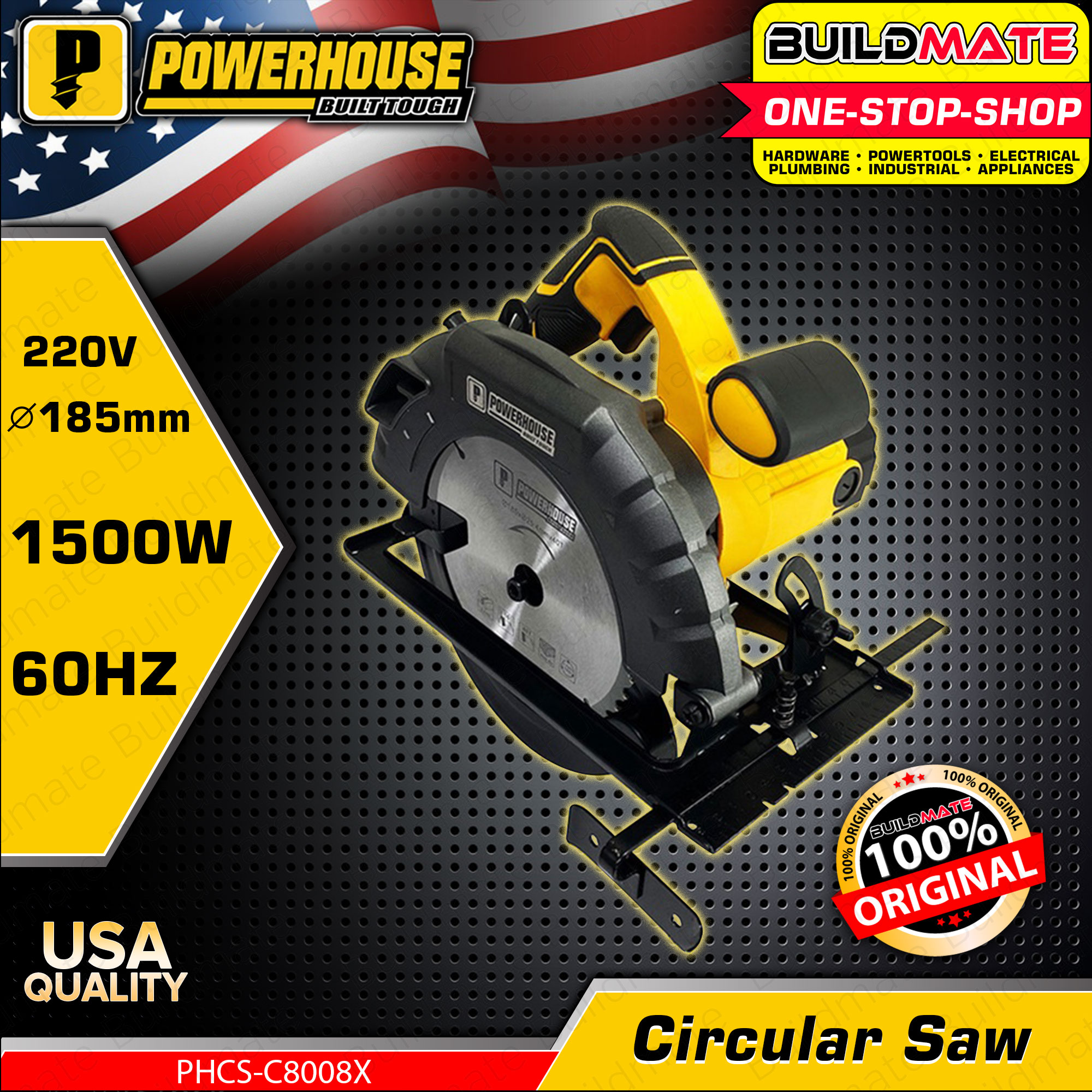 BUILDMATE Powerhouse USA Circular Saw 1050W / 1400W / 1500W Wood ...