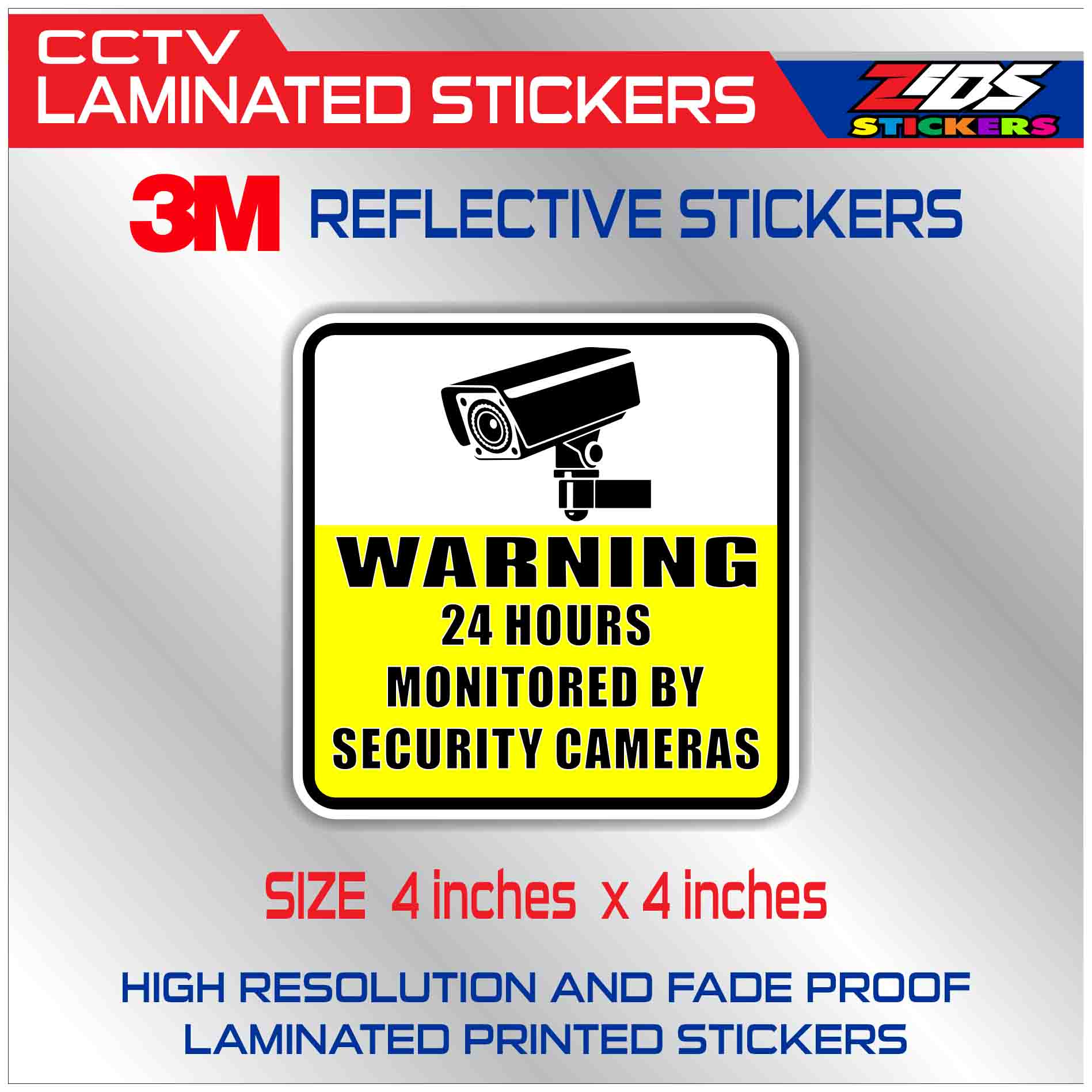 cctv warning 3M reflective printed laminated stickers | Lazada PH