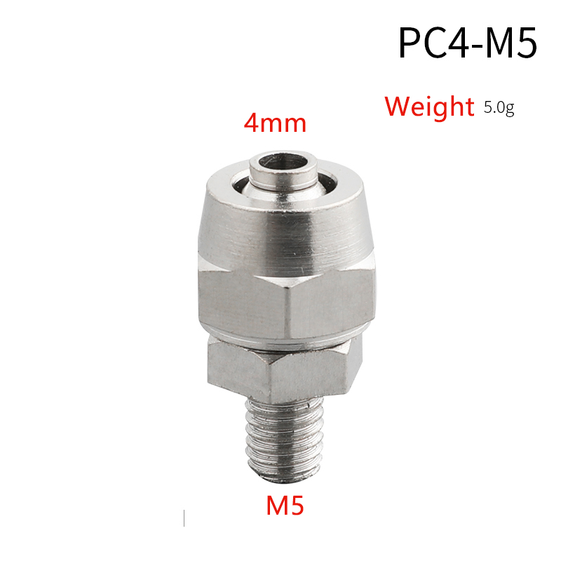 Pneumatic connector quick screw joint copper nickel plated lock nut PC ...