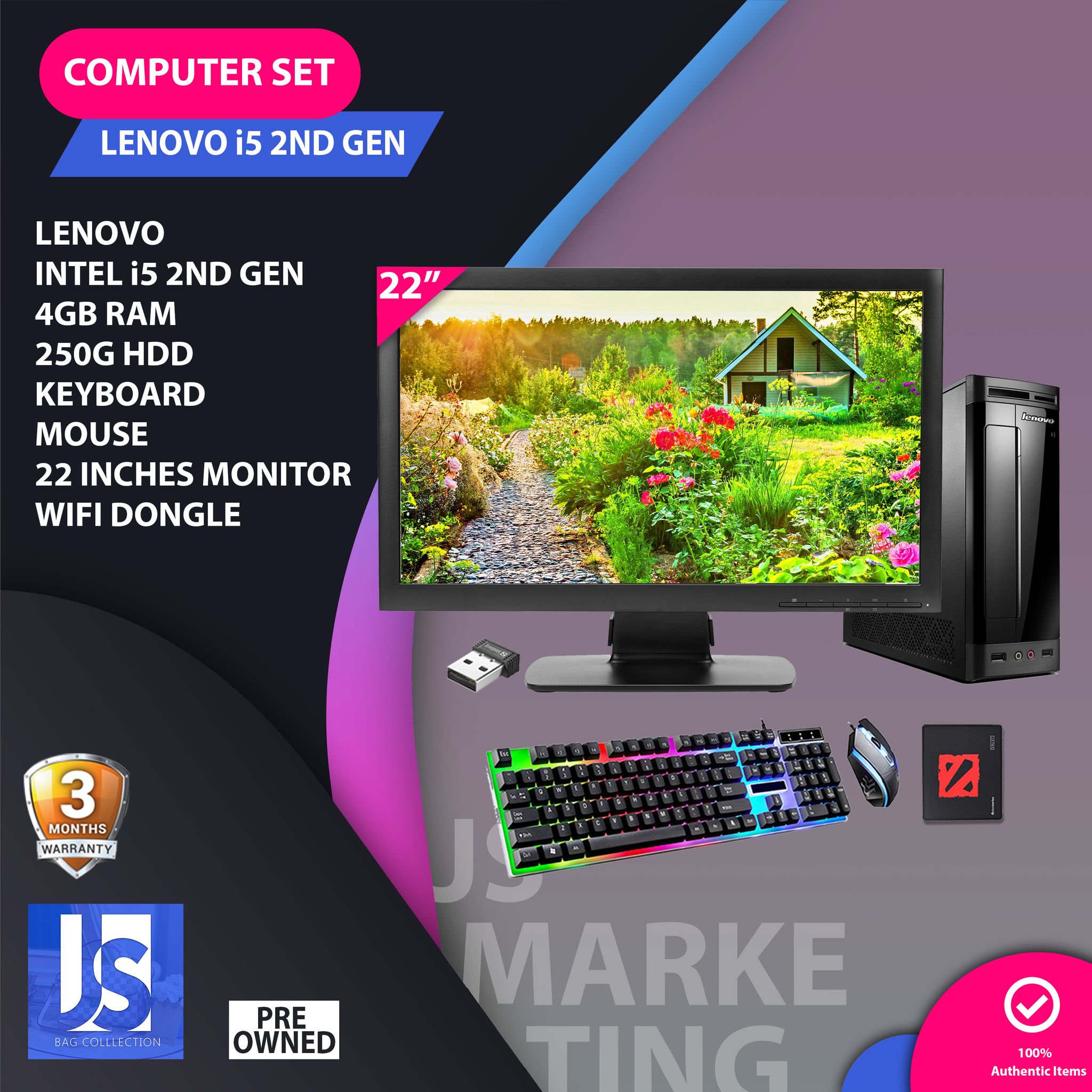 GAMING SET PACKAGE / COMPUTER SET PACKAGE / NEC INTEL I5 2ND GEN / 8GB ...