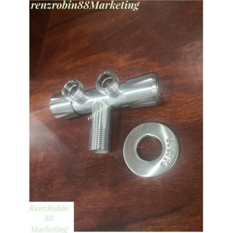 Dual faucet / dual angle valve with dual handle matte black matte stainless 304 stainless angle ...