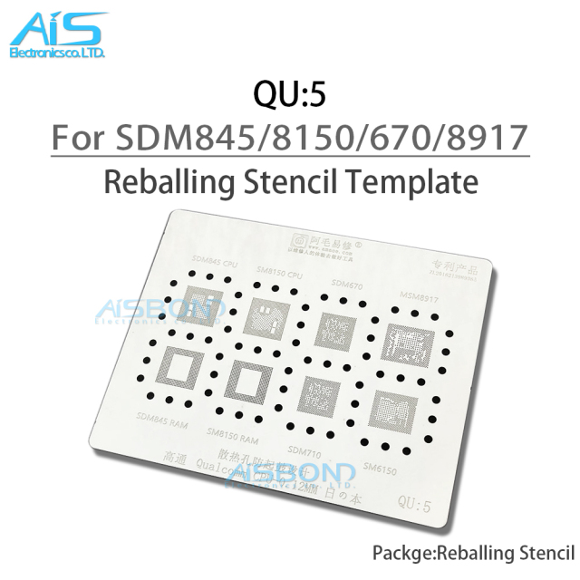 Amaoe QU5 QU7 BGA Stencil Reballing For SDM845 SM8150 SDM670 MSM8917 SM4250 SM6125 SM6115 SM7125 ...