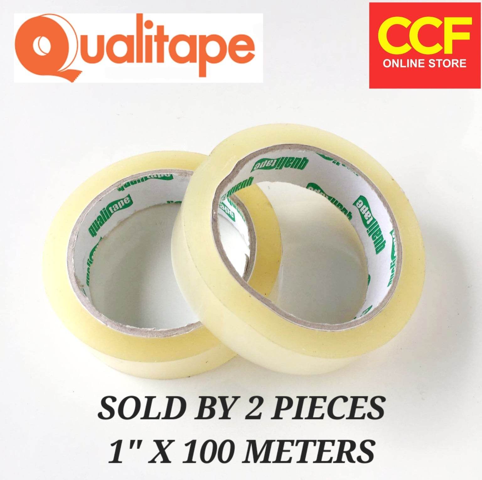 Scotch Tape Stationery Tape Clear 1 inch X 100 Meters ( 2 Pieces ...