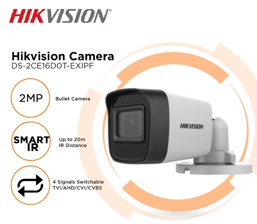 Hikvision BUllet Camera 1080P EXIR MINI Outdoor 2MP 3.6 mm lens Indoor ...