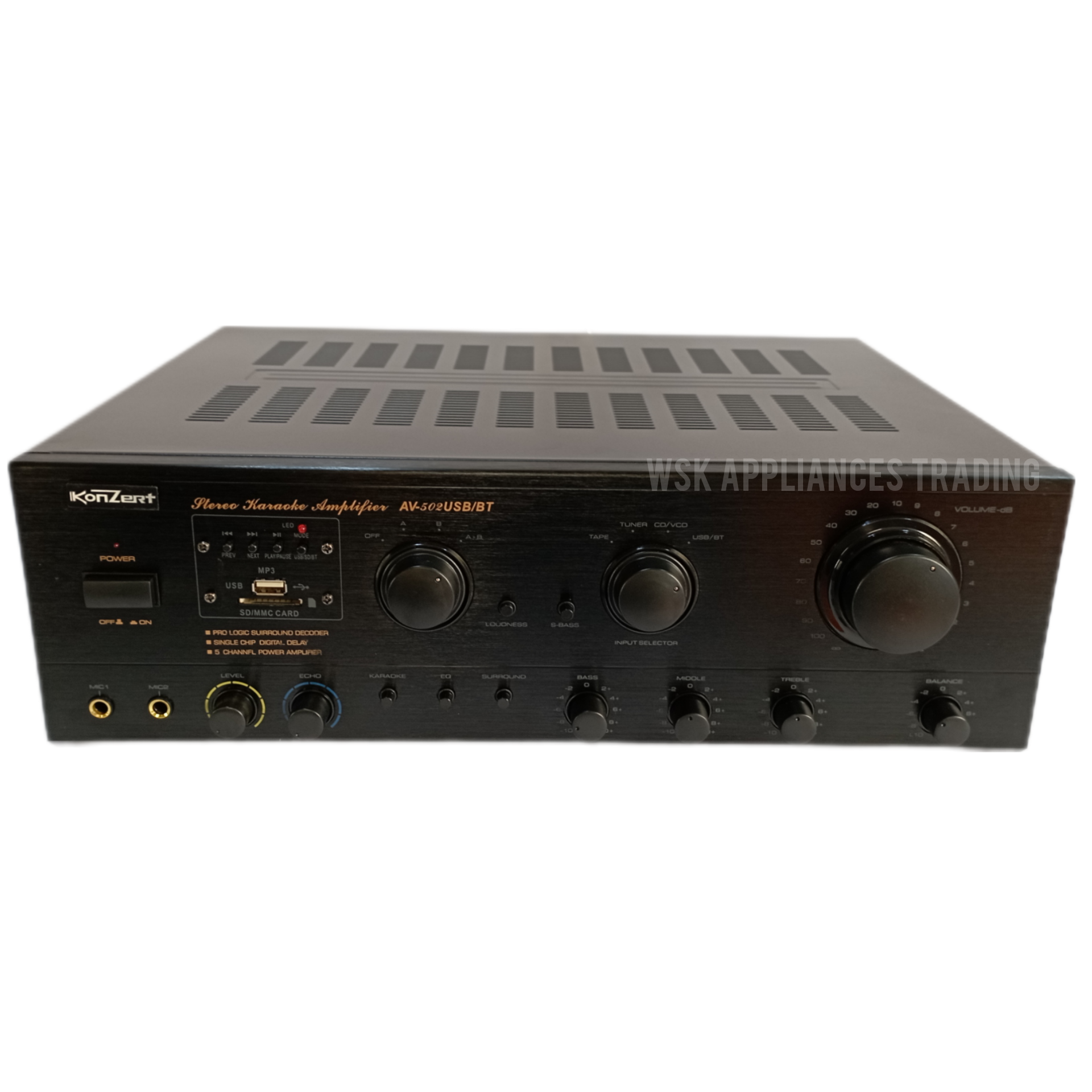 Konzrt AV-502 USB/BT Professional Karaoke Stereo Mixing Amplifier ...
