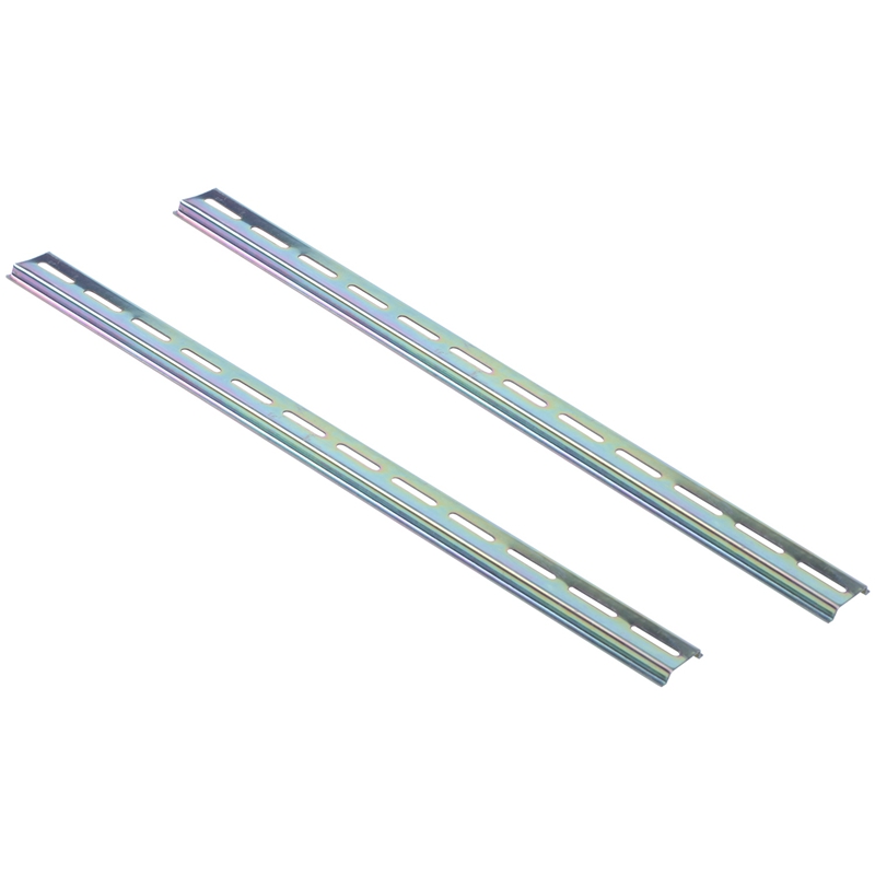 2pcs Slotted Metal 35mm DIN Mounting Rail 40cm Long for AC Contactor ...