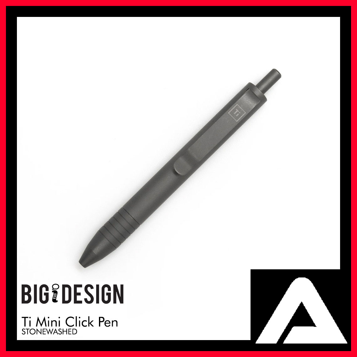 BIGiDESIGN - Ti Mini Click Pen - Stonewashed Titanium - Big Idea Design ...