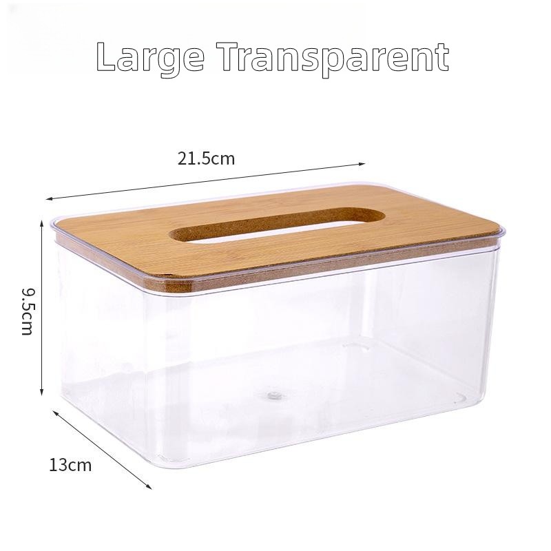 Nordic Wood Minimalist Transparent Tissue Box With Cover Household ...