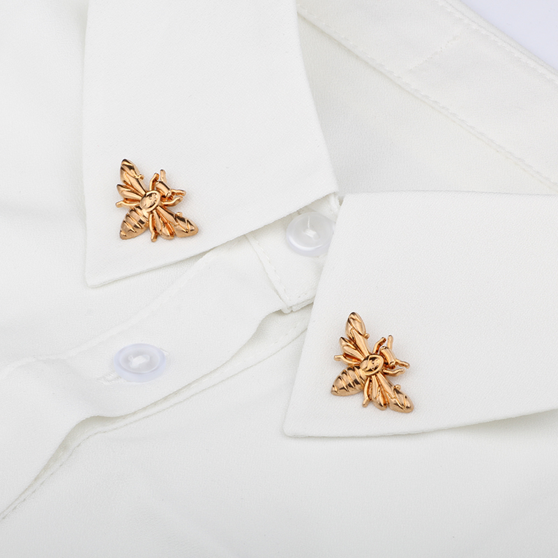 Men's brooch bee shirt collar small collar pin women's suit buckle pin ...