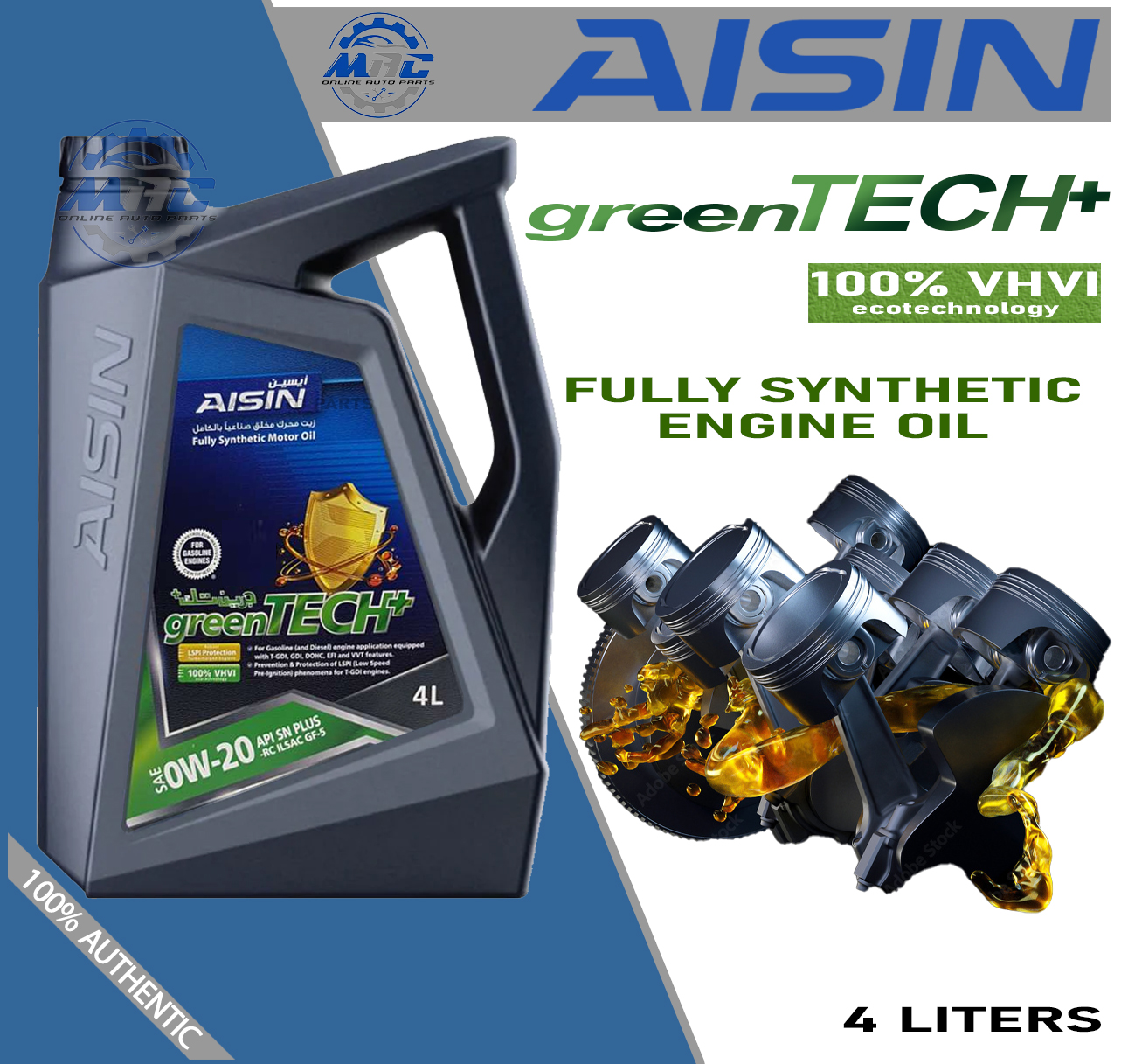 AISIN Fully Synthetic 0W-20 Engine Oil 4 Liters motor oil | Lazada PH